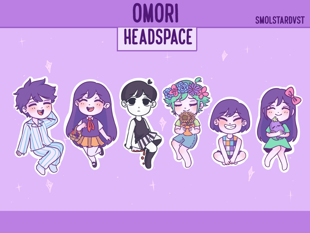 OMORI HEADSPACE Vinyl Matte Stickers Hero , Mari , Sunny , Basil , Kel ...