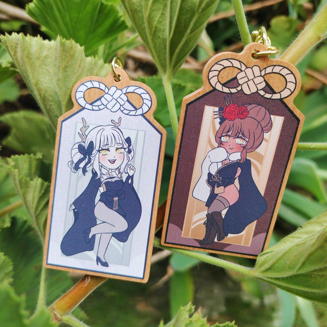 NIKKE : Goddess of Victory Blanc and Noir Omamori Wooden Keychains - Etsy