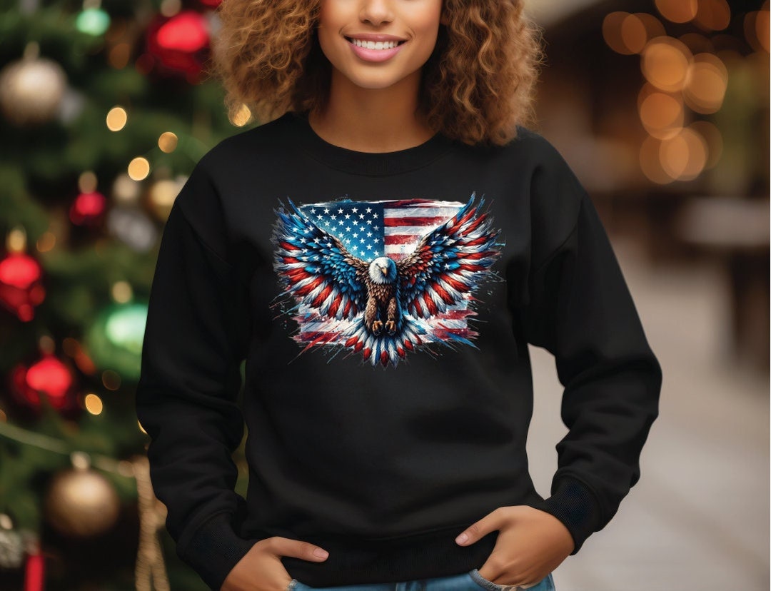4th of July Sweatshirt, USA Flag Sweatshirts, Eagle Sweatshirts, Happy ...