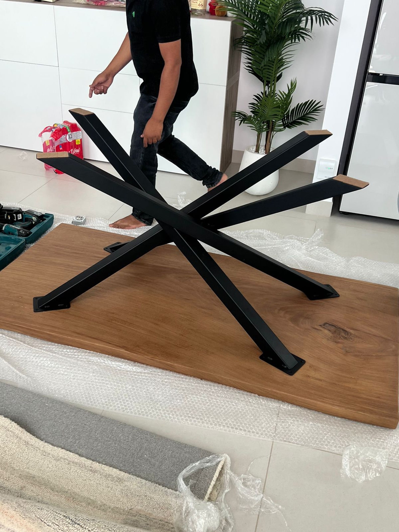 Crossed Steel Table Base: Modern Spider Legs, Dining Table - Etsy