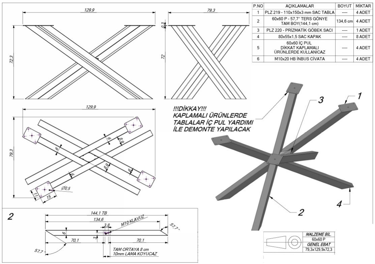 Crossed Steel Table Base: Modern Spider Legs, Dining Table - Etsy