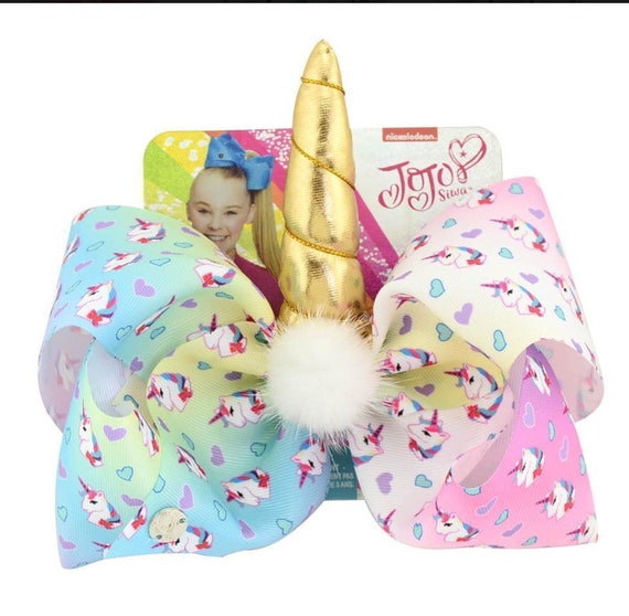 Jojo Siwa Larg Unicorn Horn Hair Bow 8 Inch - Etsy