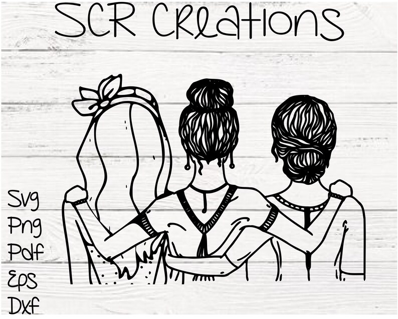 Three Girlfriends Best Friends Svg Png Pdf Eps and Dfx - Etsy