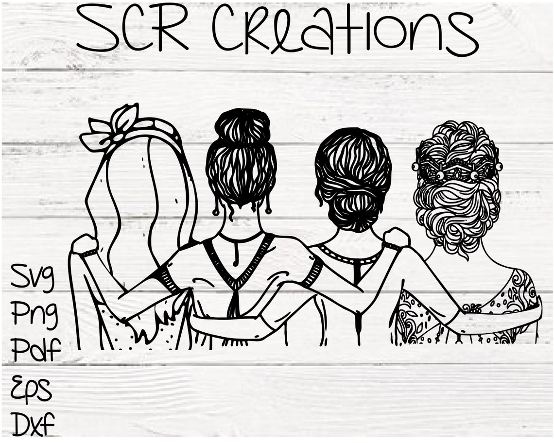 Four Girlfriends Best Friends Svg Png Pdf Eps And Dfx Etsy