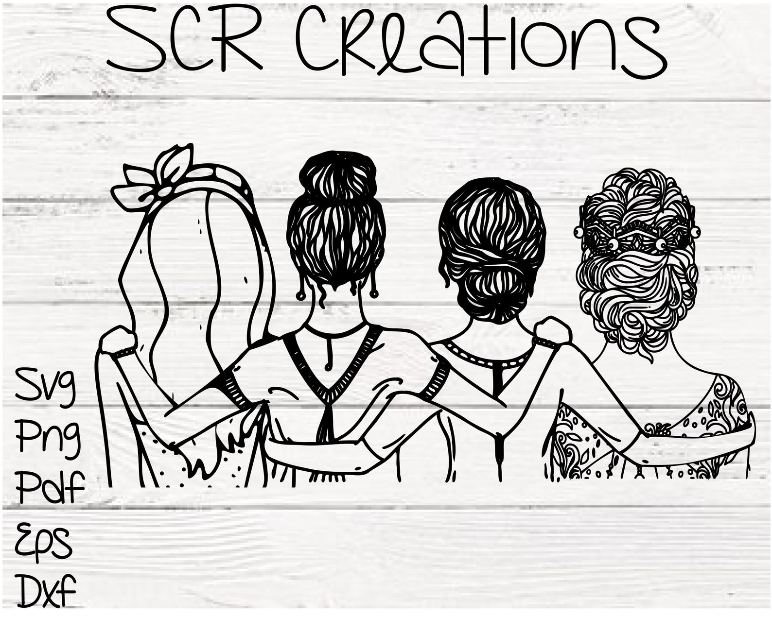 Vier Freundinnen beste Freunde Svg Png Pdf Eps und Dfx - Etsy.de