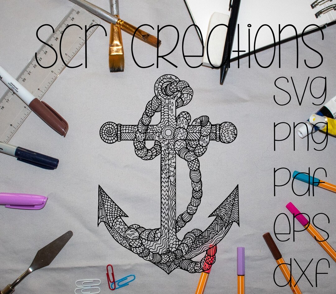 Anchor Zentangle, Mandala, Svg, Png, Pdf, Eps and Dfx. instant Download ...