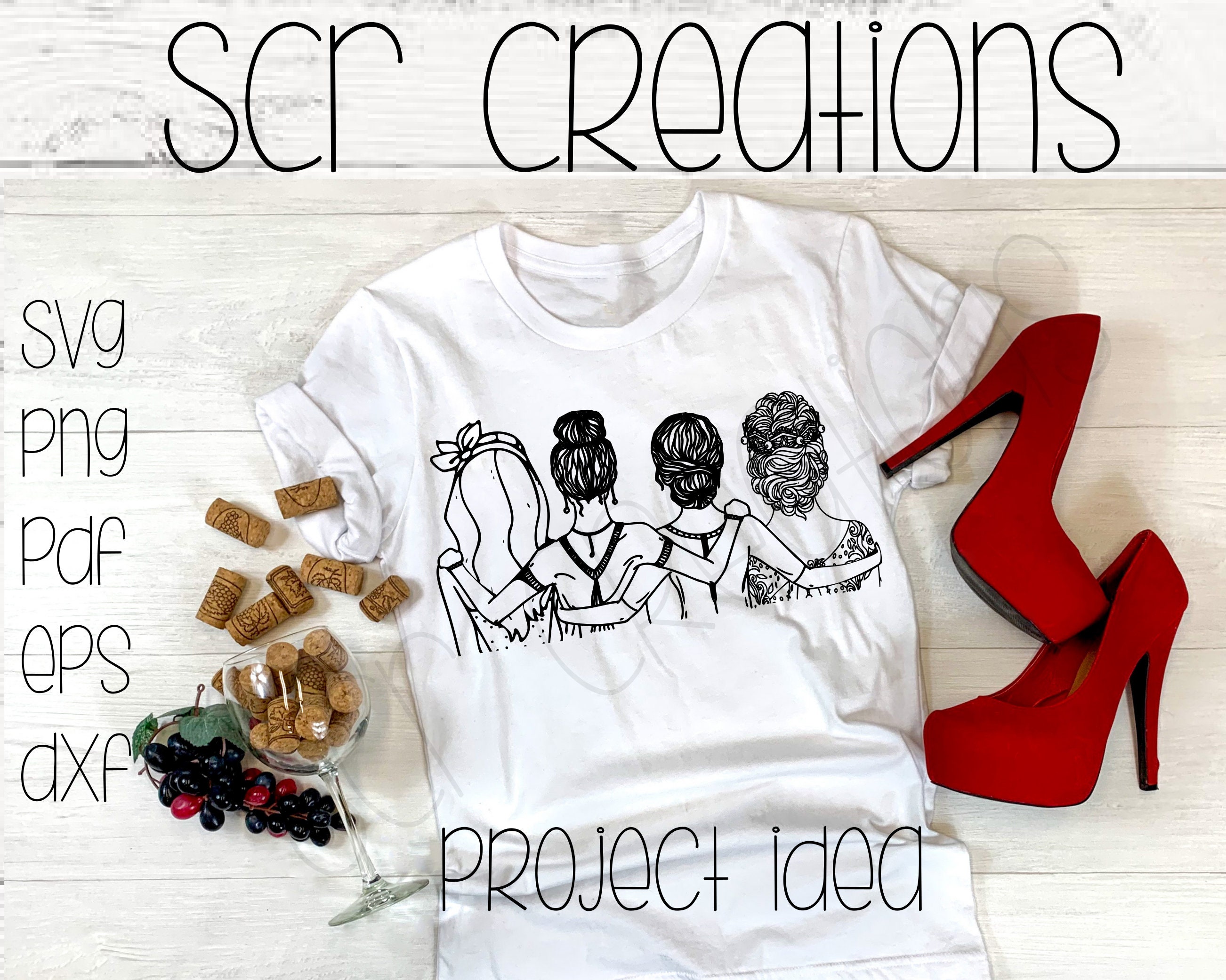 Four Girlfriends Best Friends Svg Png Pdf Eps and Dfx - Etsy