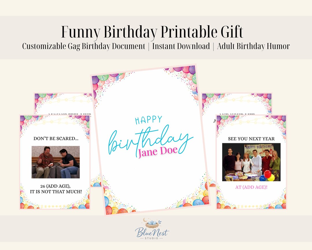 Funny Birthday Printable Gift | Instant Download | Adult Birthday Humor ...