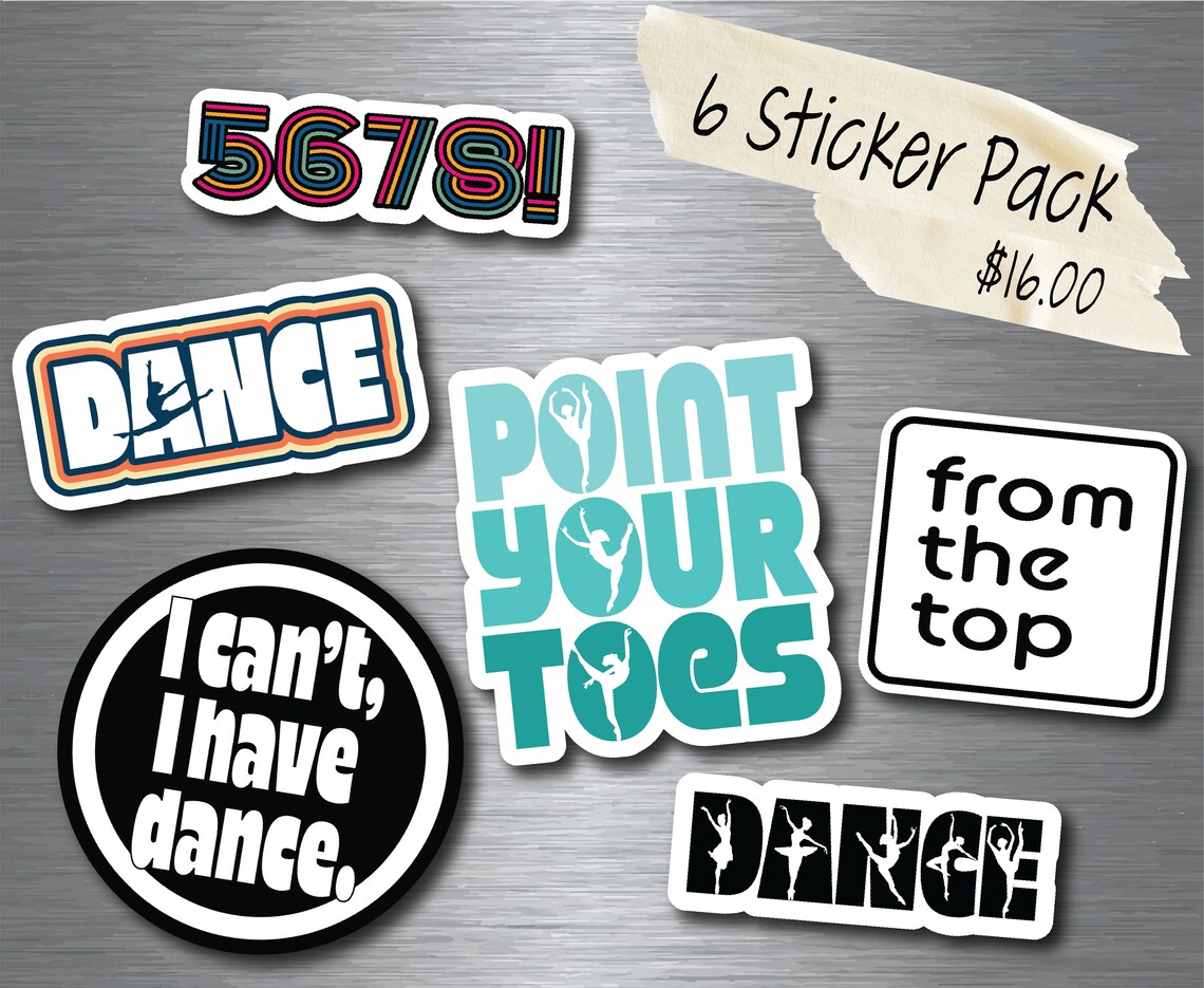 Dance Vinyl Stickers 6 Sticker Pack or Individually 5678 - Etsy