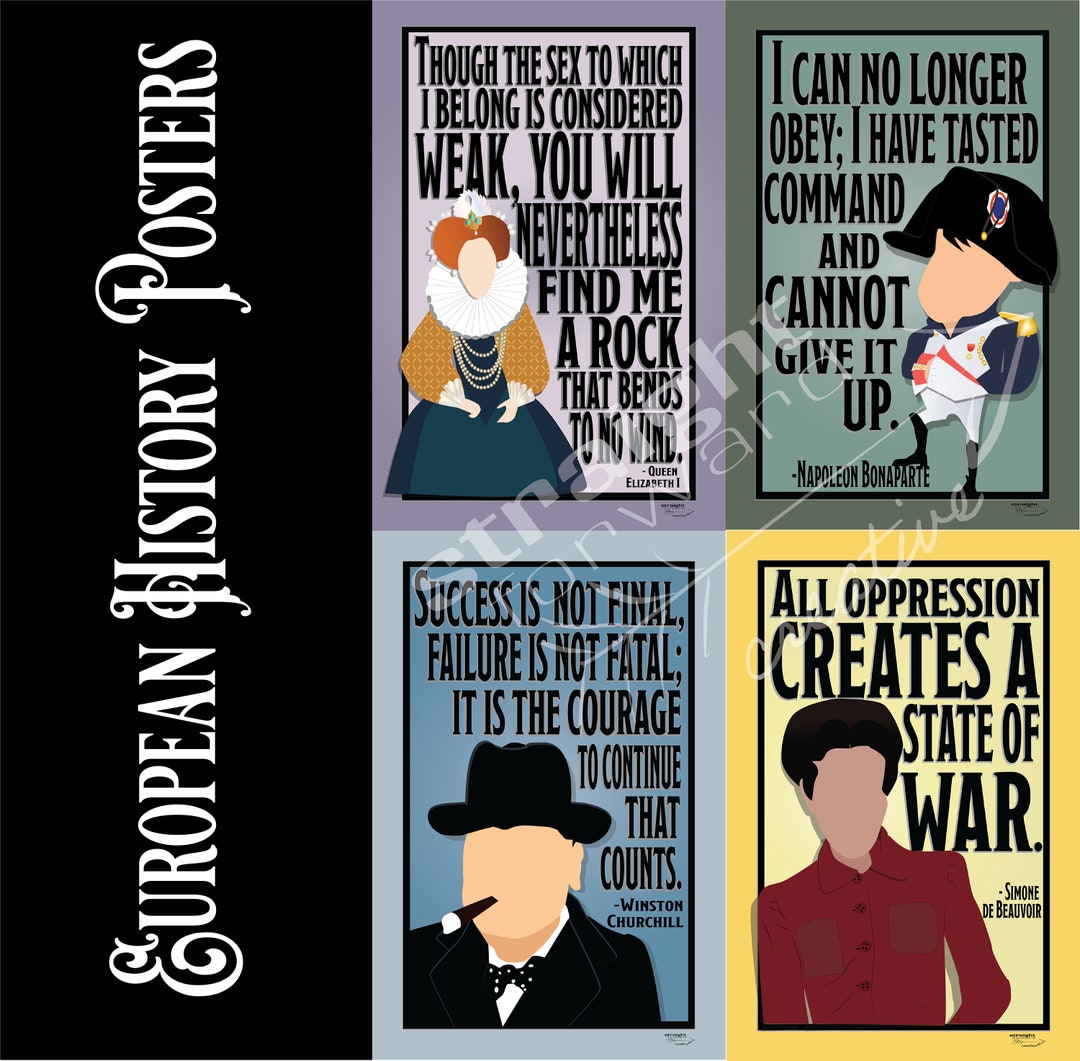DIGITAL DOWNLOAD - European History Poster Set | Winston Churchill ...