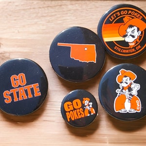 Oklahoma State Pinback Buttons | Licensed Product | OSU Cowboys | Go ...