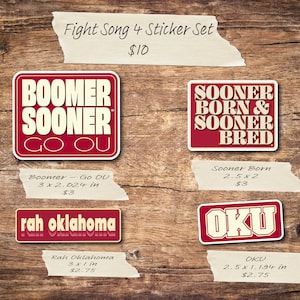 OU SOONERS Vinyl Stickers | Set or Individual | Officially Licensed ...
