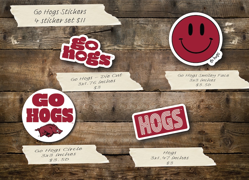 Arkansas Razorbacks Vinyl Stickers | Sticker Sets & Individual ...