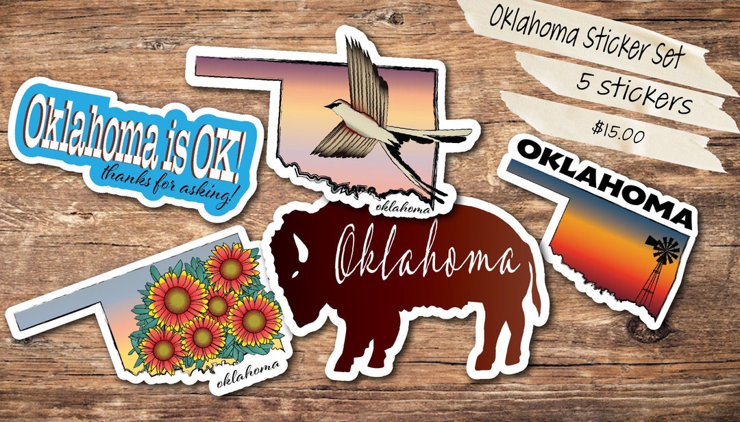 Oklahoma Vinyl Stickers | Laptop | Water Bottle | Suitcase | State ...