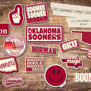 OU SOONERS Vinyl Stickers | Set or Individual | Officially Licensed ...