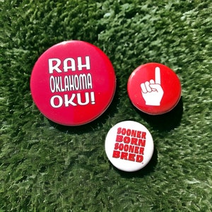 OU Sooners Pinback Buttons - Officially Licensed - Boomer Sooner | Go ...