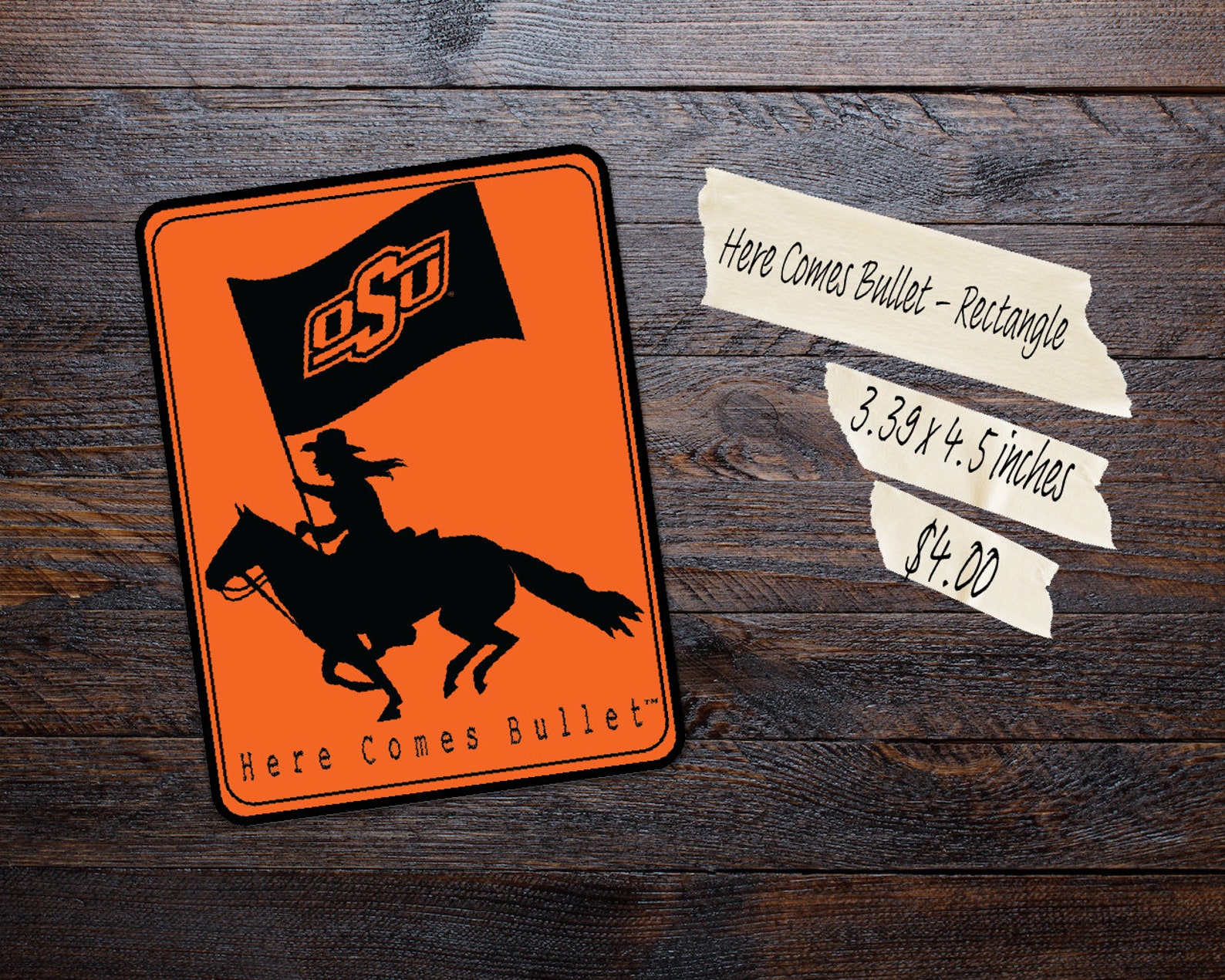 Here Comes Bullet Vinyl Sticker Licensed Oklahoma State - Etsy