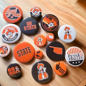 Oklahoma State Pinback Buttons | Licensed Product | OSU Cowboys | Go ...