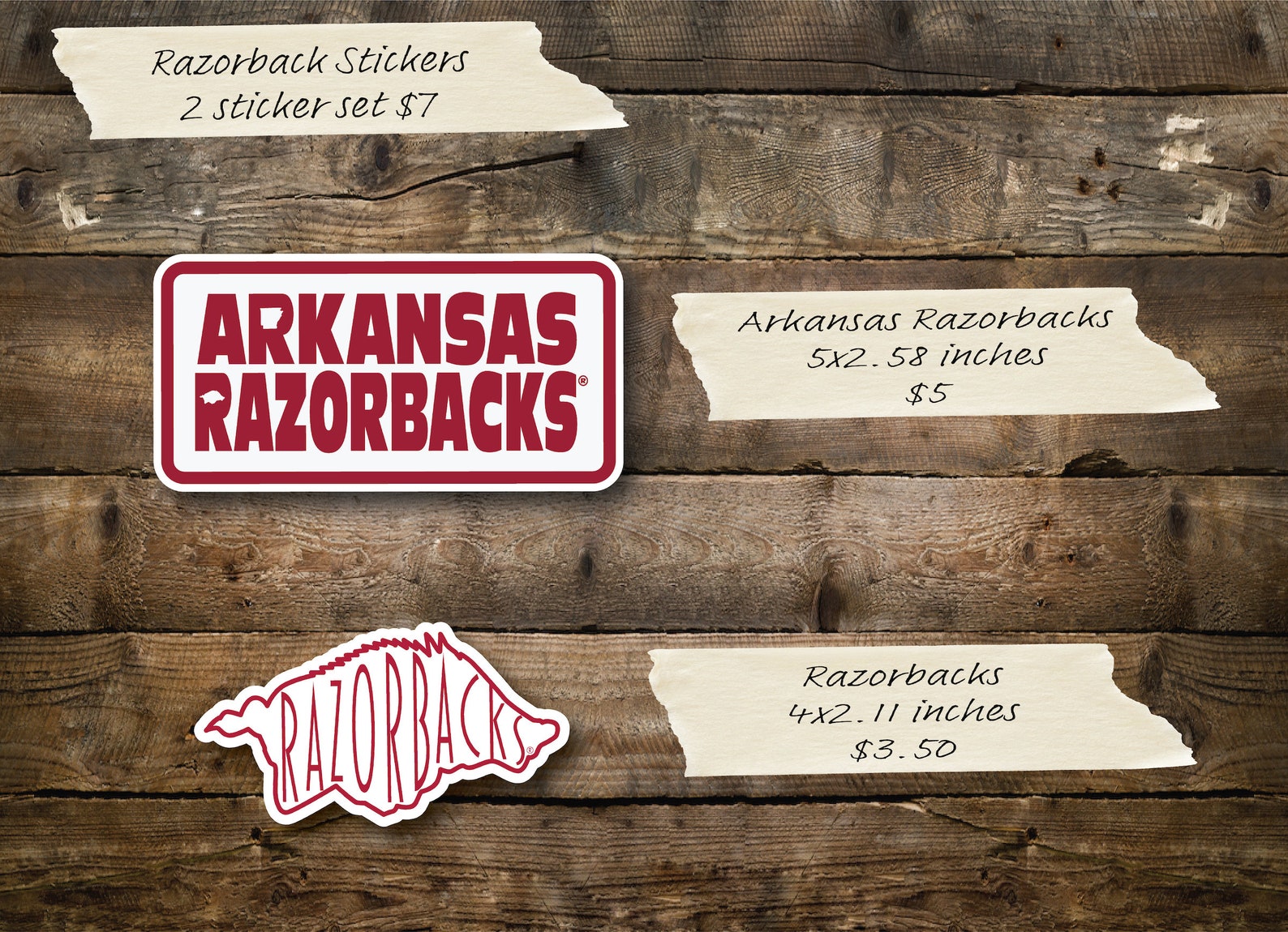 Arkansas Razorbacks Vinyl Stickers | Sticker Sets & Individual ...
