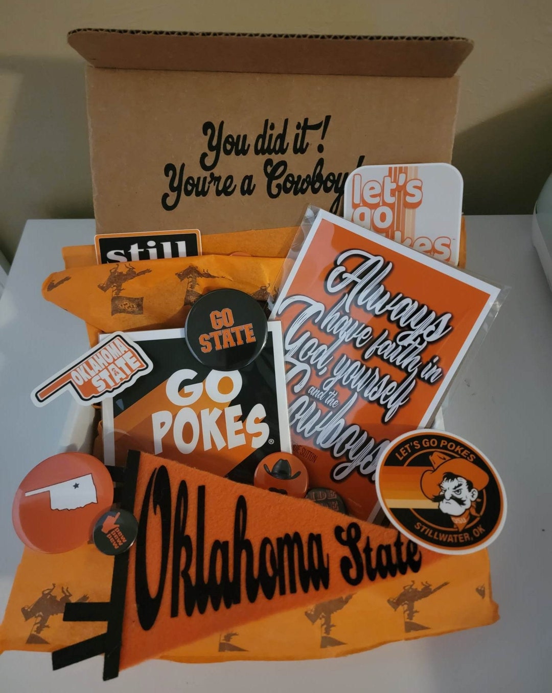 Oklahoma State Gift Box 2 Sizes Gift Boxes for Students Headed to ...