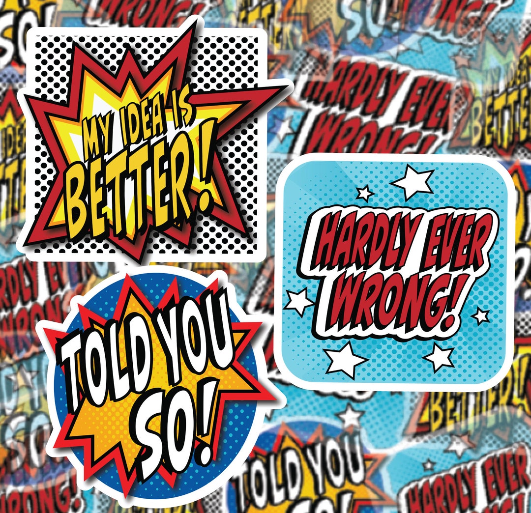 Comic Book Inspired Vinyl Stickers 3 Sticker Pack or Individual - Etsy UK