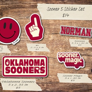 OU SOONERS Vinyl Stickers | Set or Individual | Officially Licensed ...