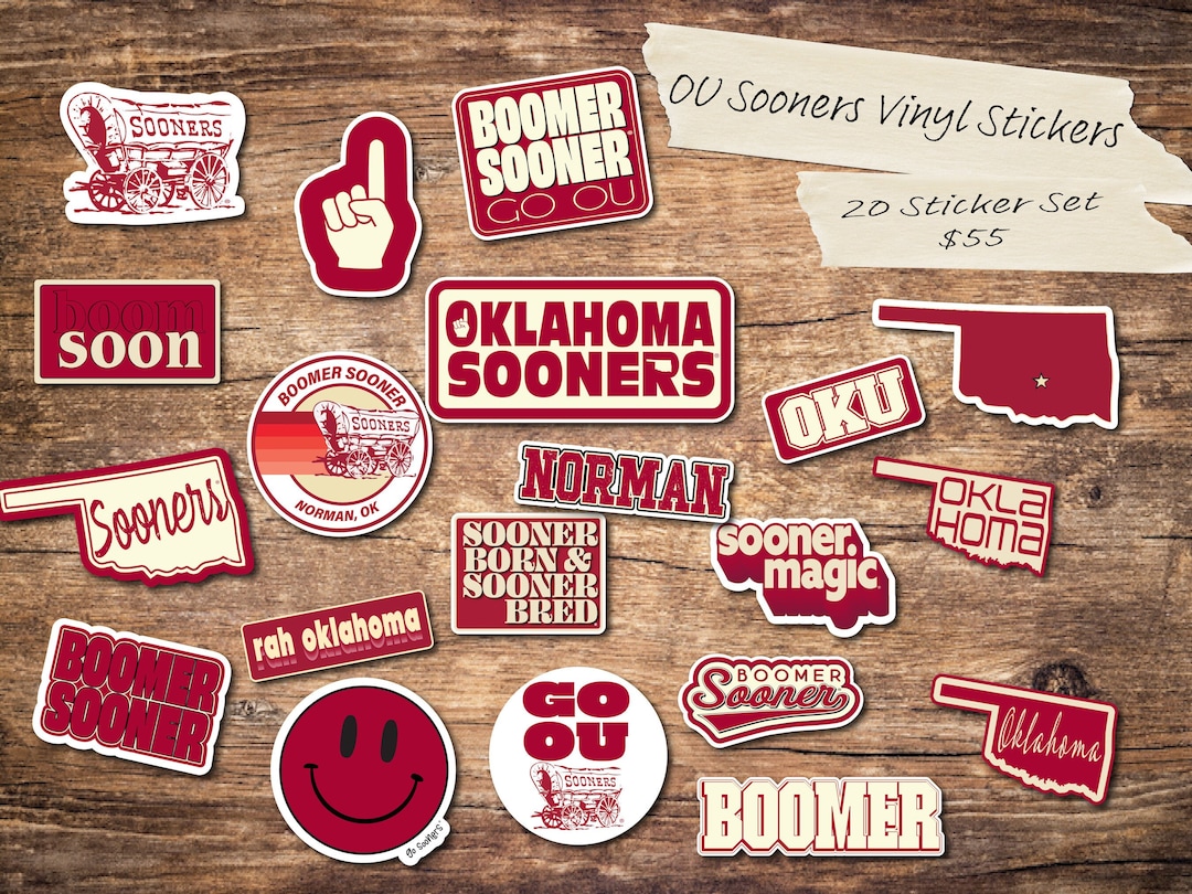 OU SOONERS Vinyl Stickers | Set or Individual | Officially Licensed ...