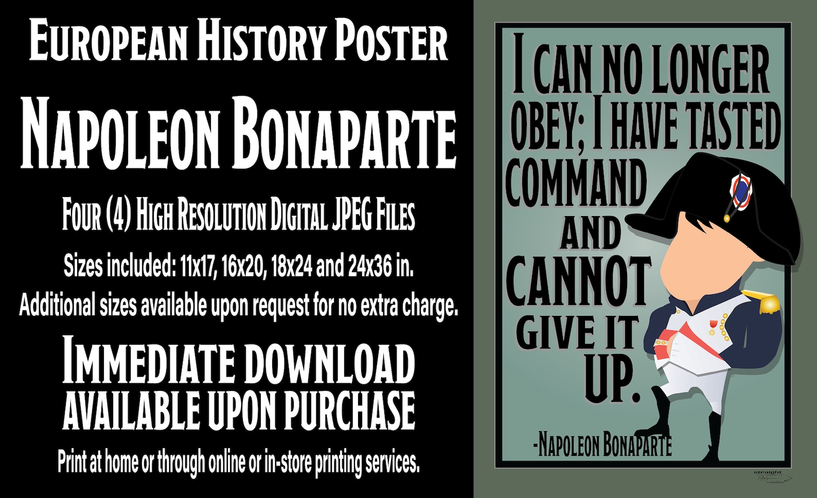 DIGITAL DOWNLOAD | Napoleon Bonaparte Poster | History Poster ...