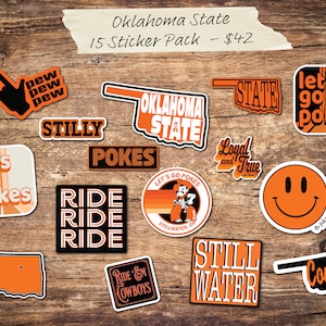 Oklahoma State OSU Let's Go Pokes Vinyl Stickers Sticker Set Stillwater ...