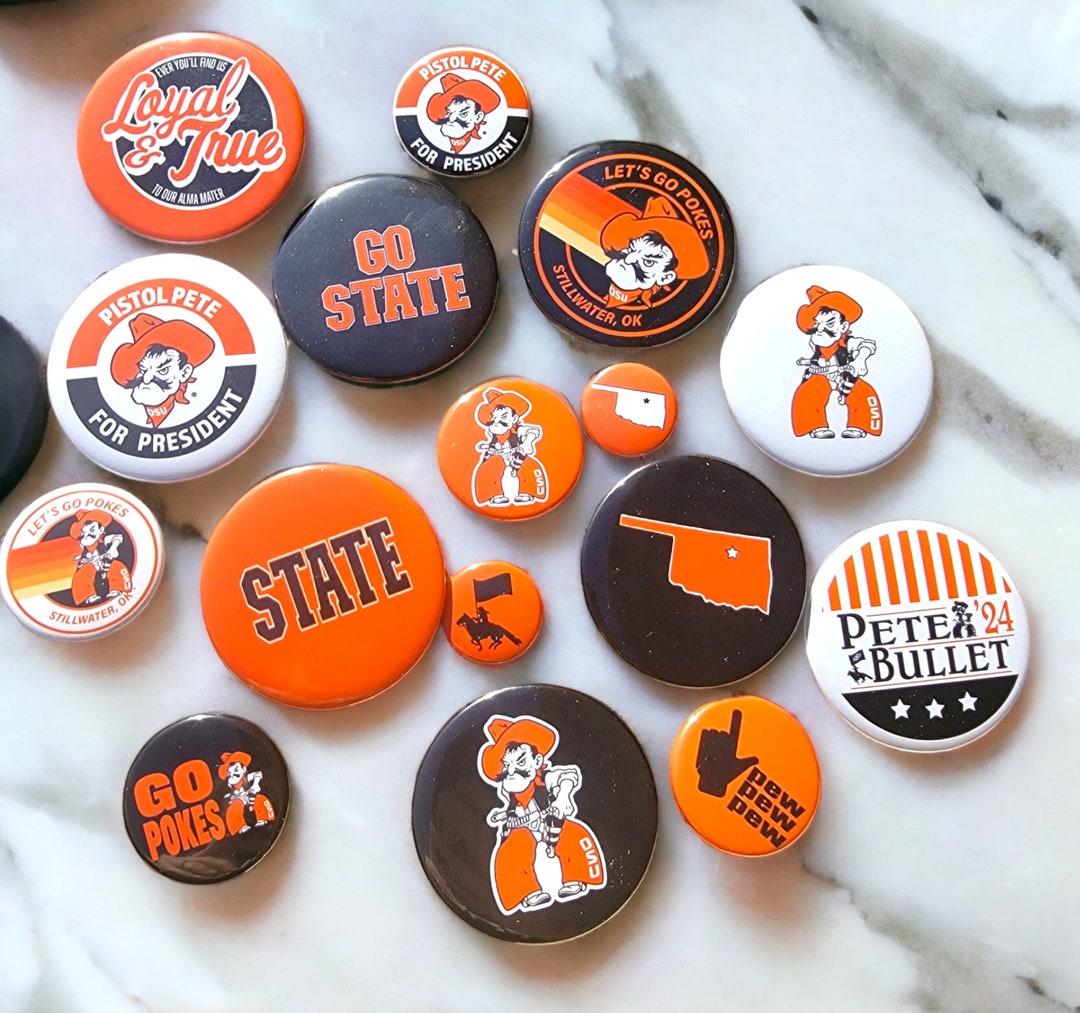 Oklahoma State Pinback Buttons | Licensed Product | OSU Cowboys | Go ...