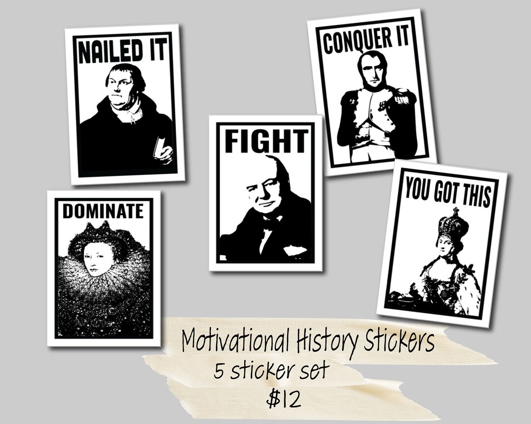 Motivational History Stickers | European History Sticker Set | Napoleon ...