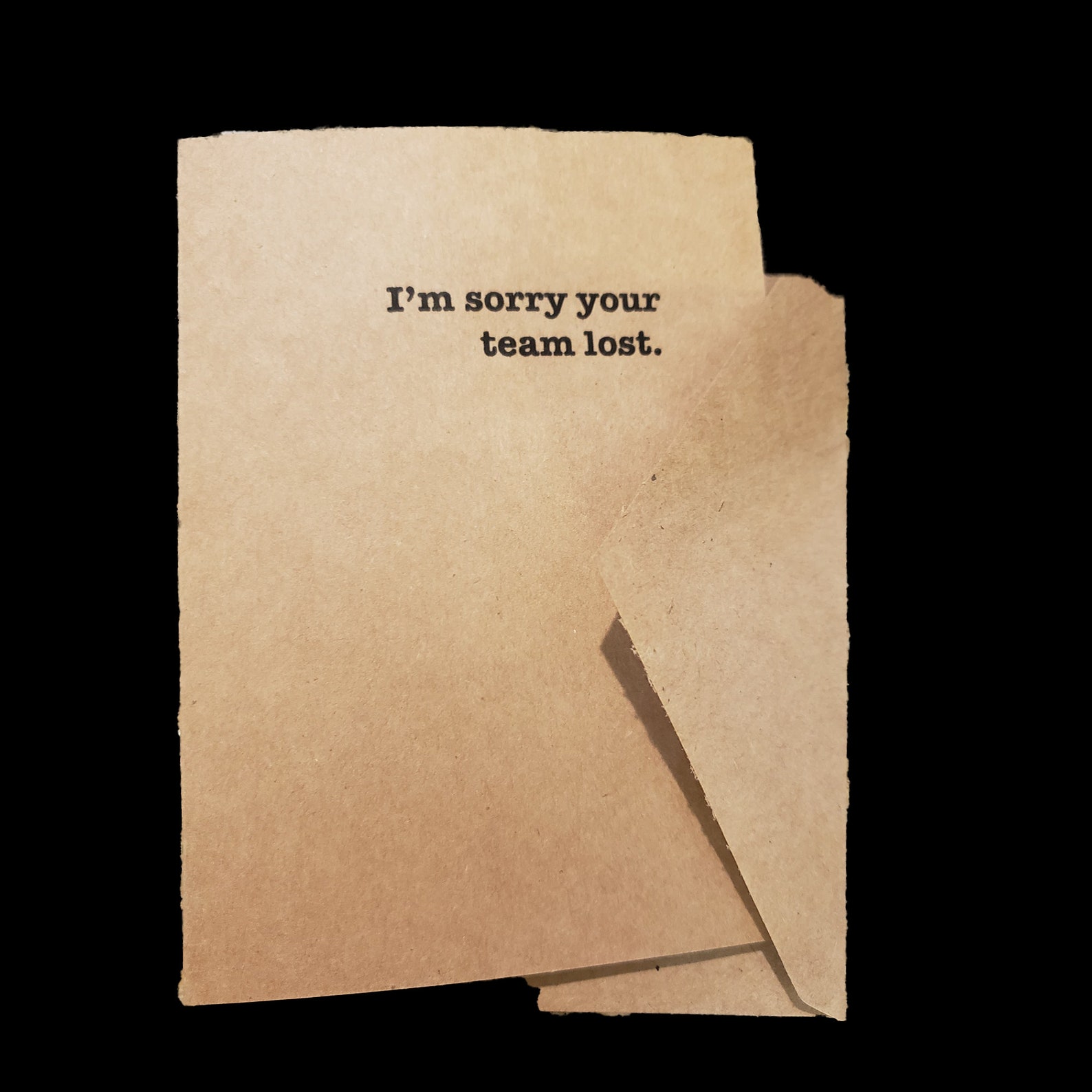 Sorry Your Team Lost Humor Sports Sympathy Card | Etsy