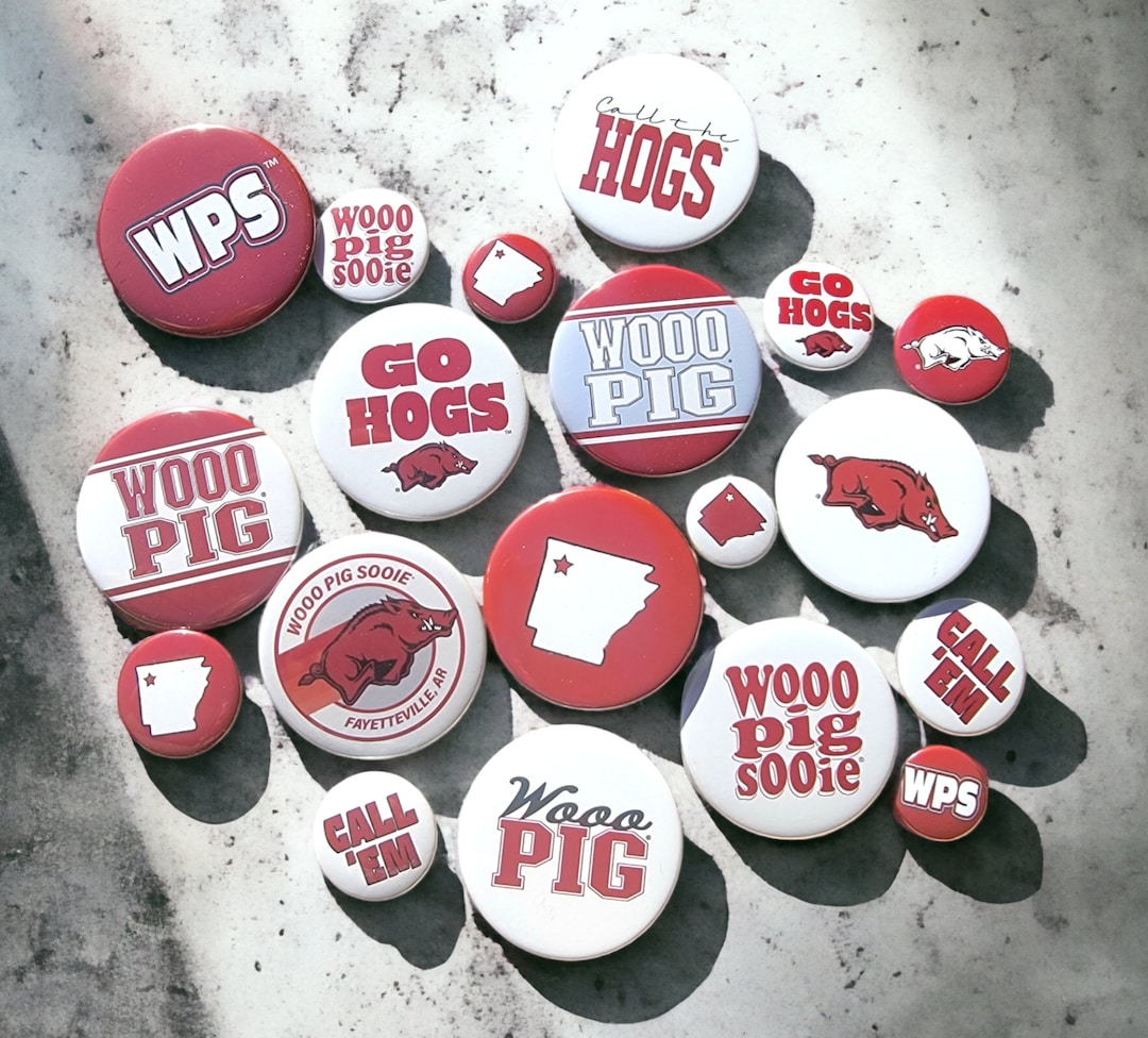 Arkansas Razorbacks Pinback Buttons | Licensed Product | Go Hogs | Woo ...