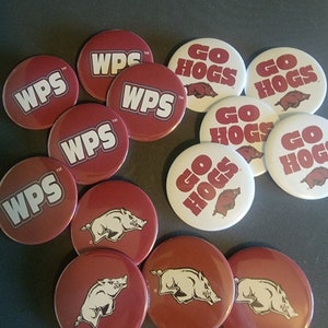 Arkansas Razorbacks Pinback Buttons | Licensed Product | Go Hogs | Woo ...