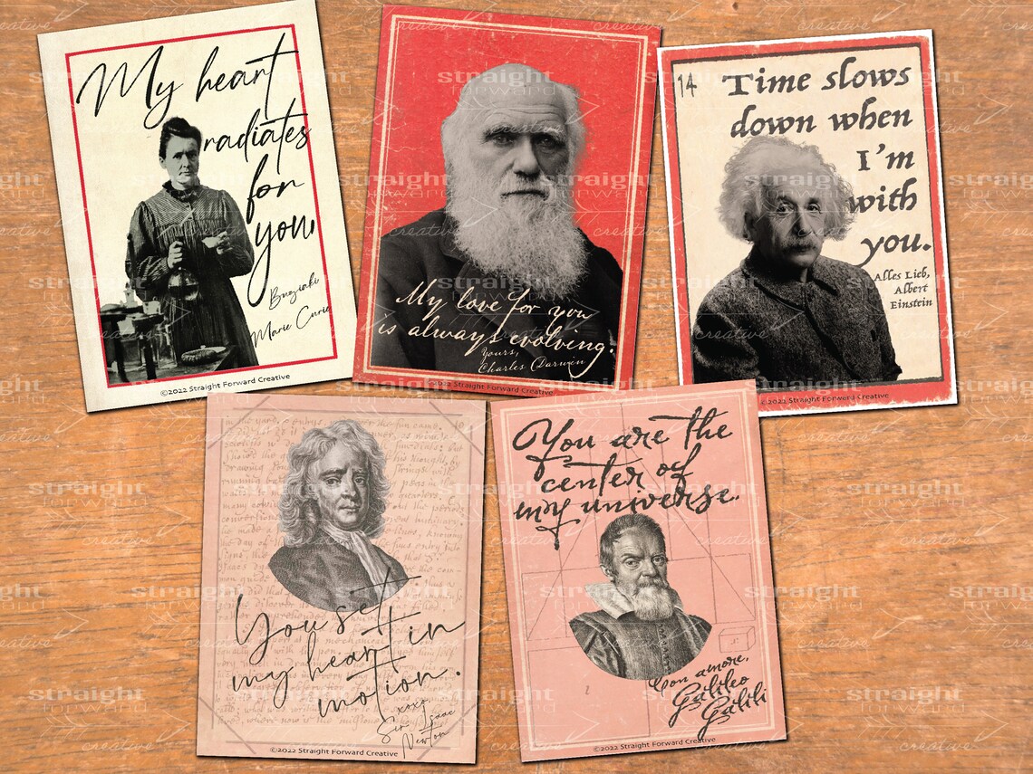 DIGITAL DOWNLOAD Printable Famous Scientists Valentines - Etsy