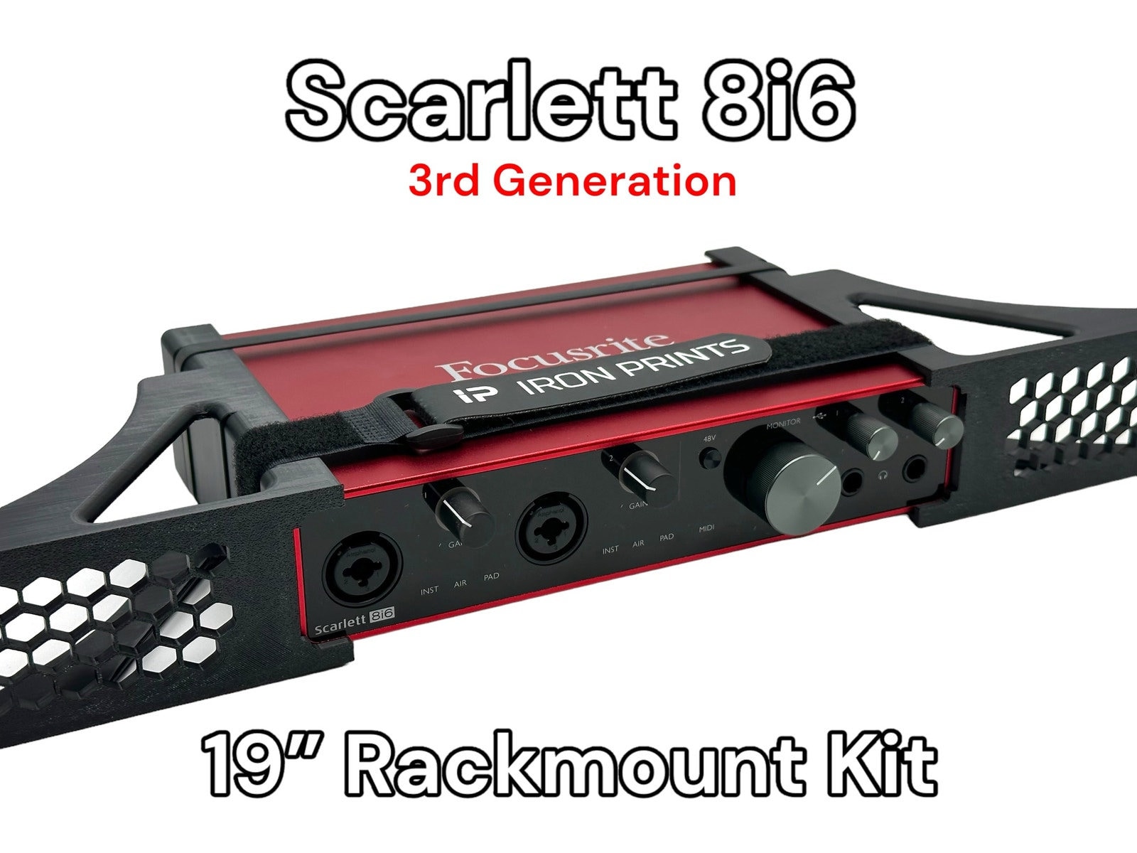 Rack Mount Kit for Focusrite Scarlett 8i6 3rd Gen - 19" 1.5U PETG ...