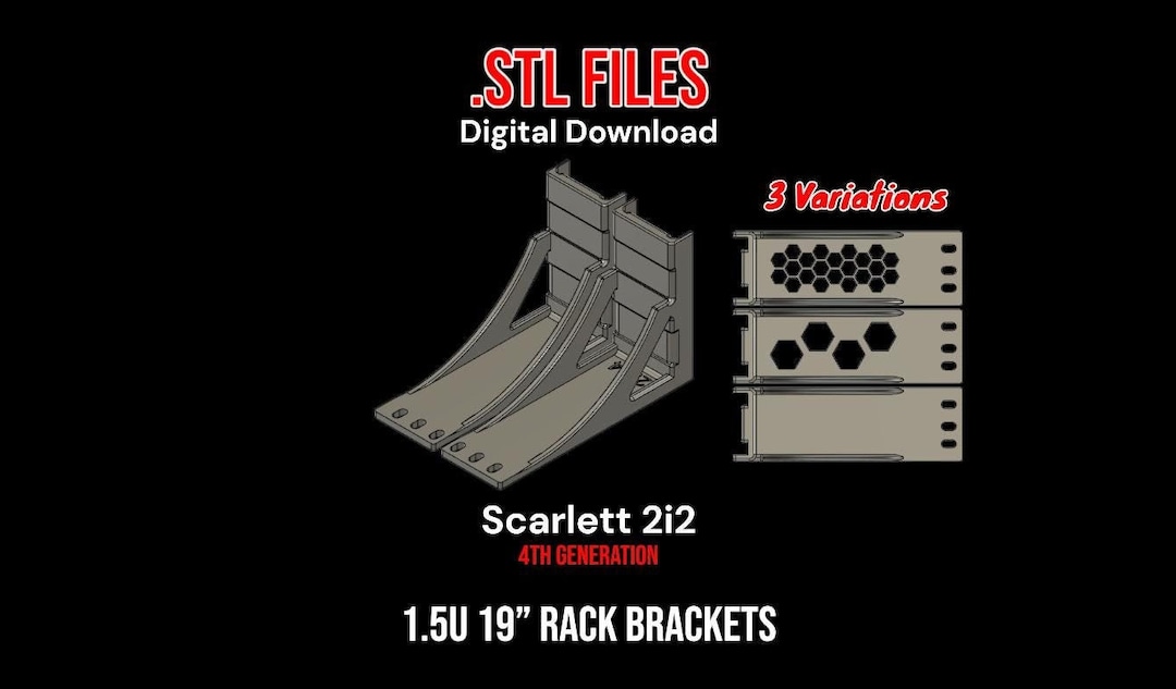 Digital Download 1.5U Rack Mount Kit for Focusrite Scarlett 2i2 4th Gen ...