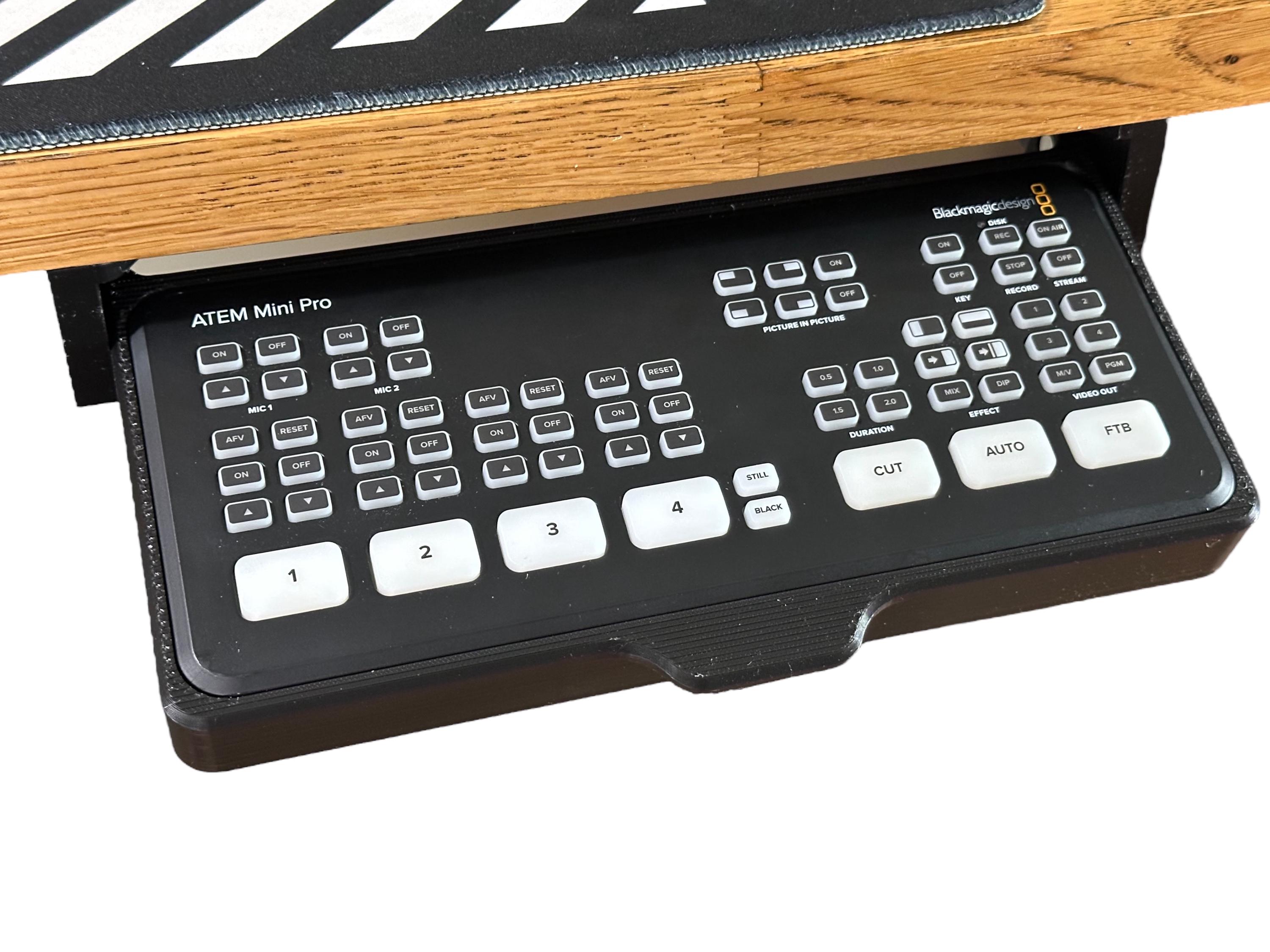 Under Desk Sliding Rail Mounting Kit for ATEM Mini – 30 Degree Tilt ...