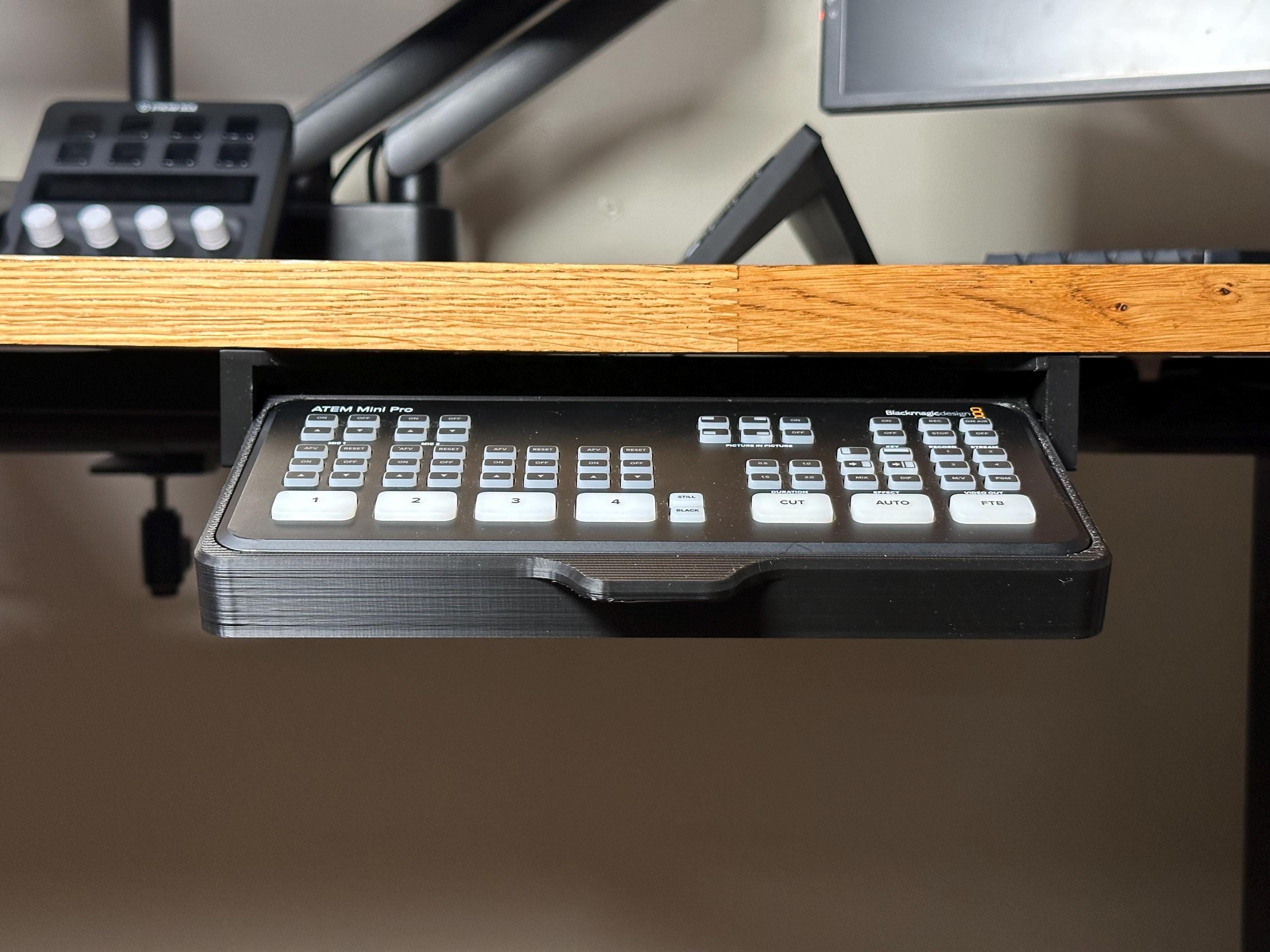 Under Desk Sliding Rail Mounting Kit for ATEM Mini – 30 Degree Tilt ...