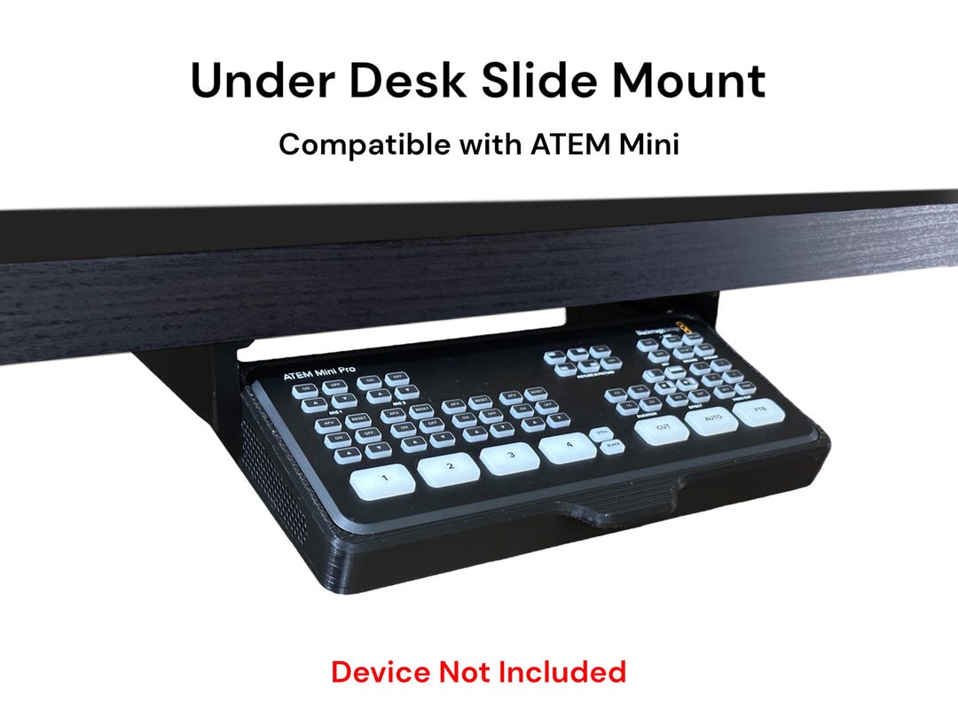 Under Desk Sliding Rail Mounting Kit for ATEM Mini – 30 Degree Tilt ...
