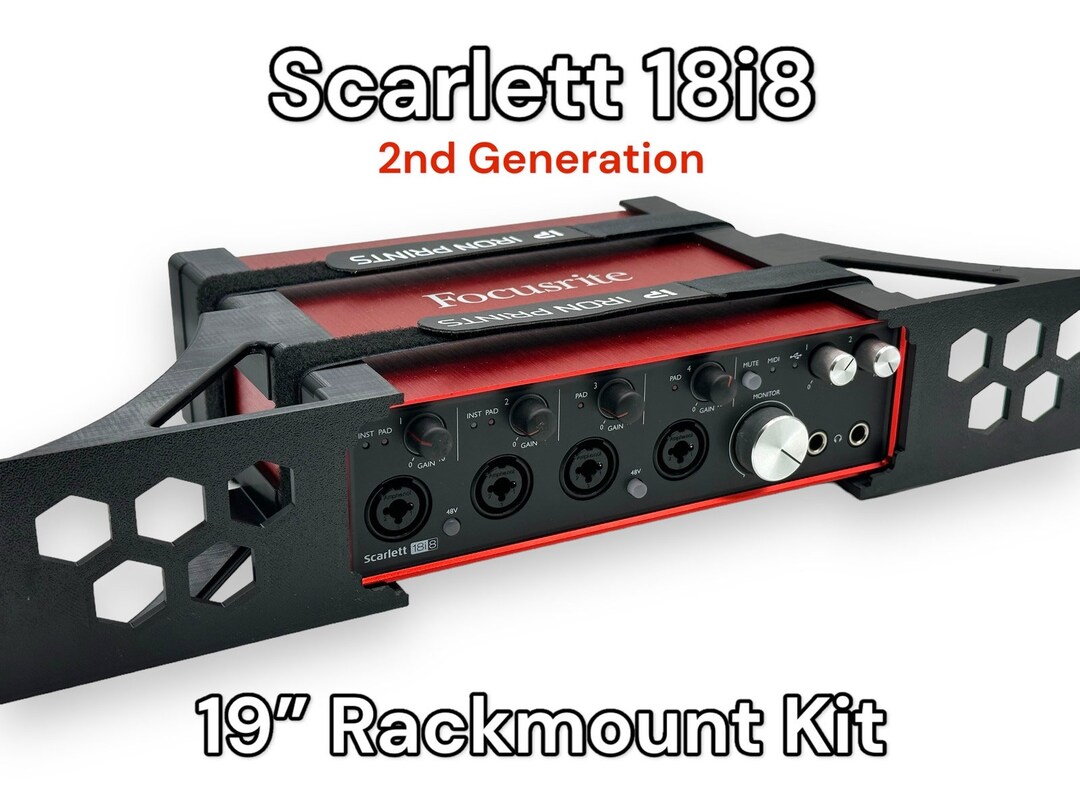 Focusrite Scarlett 18i8 2nd Gen 19 Inch 1.5U Rack Mount Kit, PETG ...