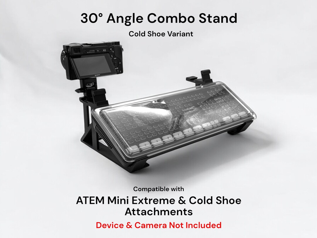 Combo Stand for ATEM Mini Extreme – 6 Cold Shoe Slots, Slip-on Design ...