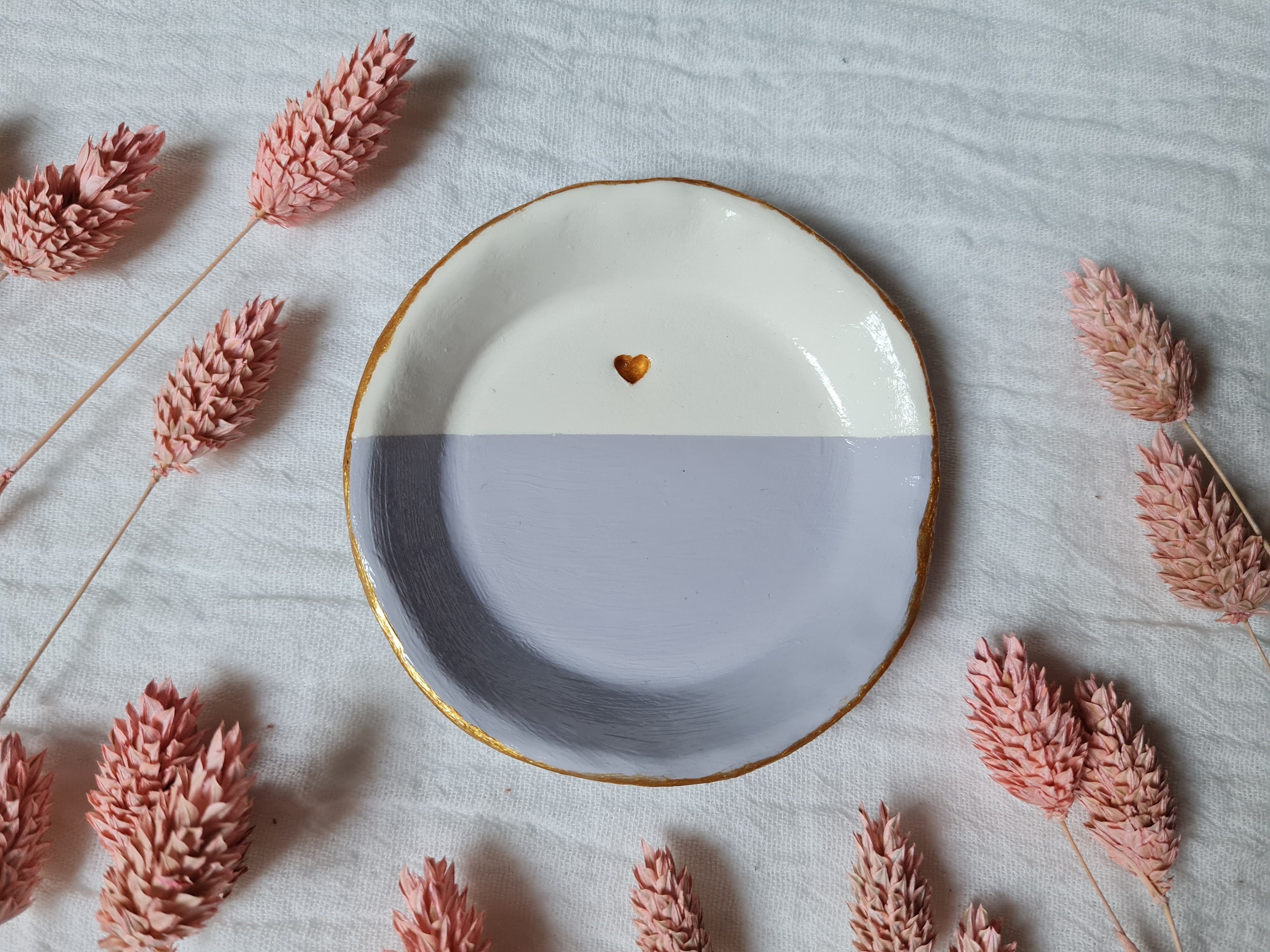 Jewelry Cup in White and Golden Lilac Clay - Etsy UK
