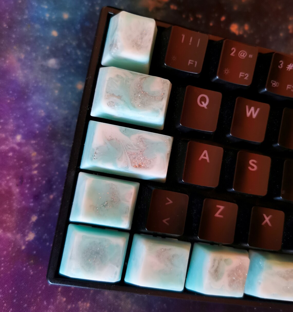 Artisan Keycap Cloudy Pink Resin Art Key Cap SA Profile for Cherry MX ...