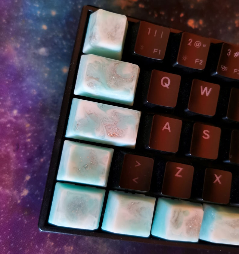 Artisan Keycap Cloudy Pink Resin Art Key Cap SA Profile for Cherry MX ...