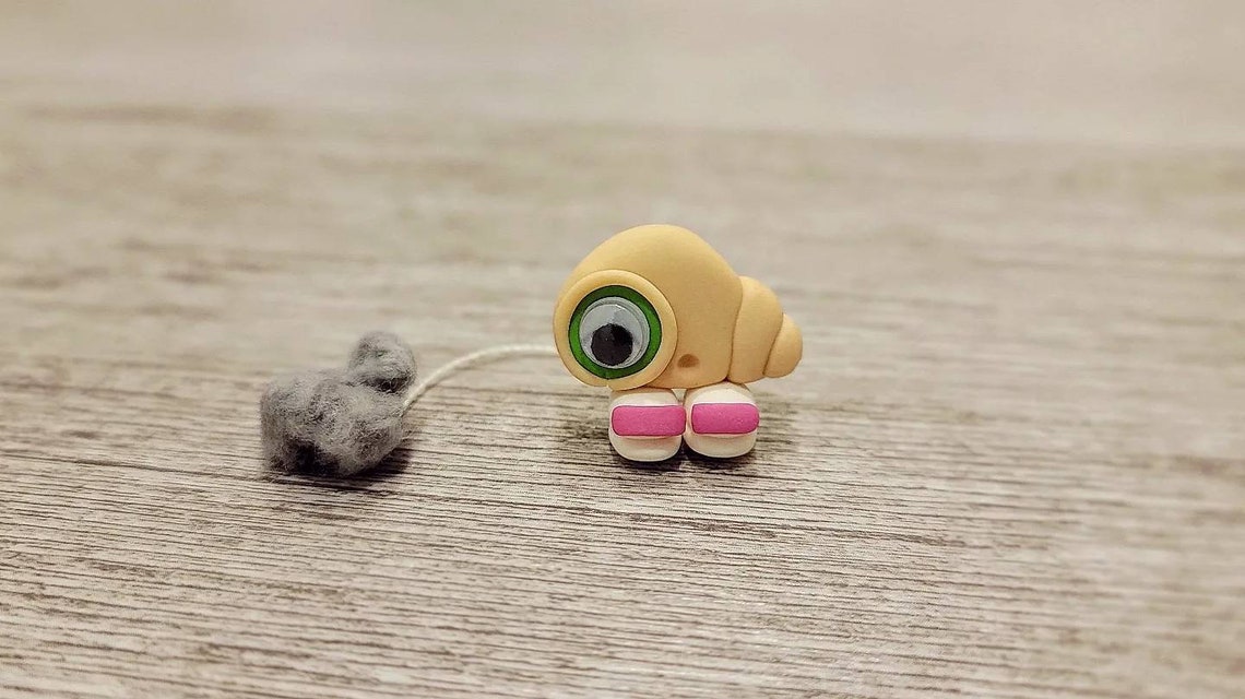 Marcel the Shell With Shoes on Polymer Clay - Etsy