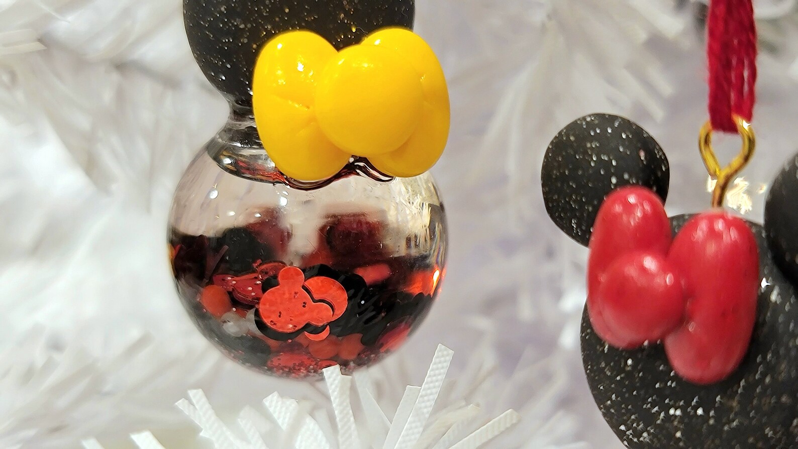 Mickey Mouse/minnie Mouse Holiday Ornament - Polymer Clay - Etsy
