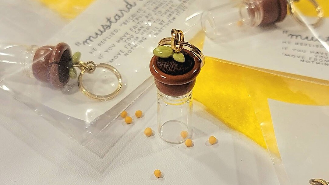 Mustard Seed Faith, Shaker Keychain - Polymer Clay - Etsy