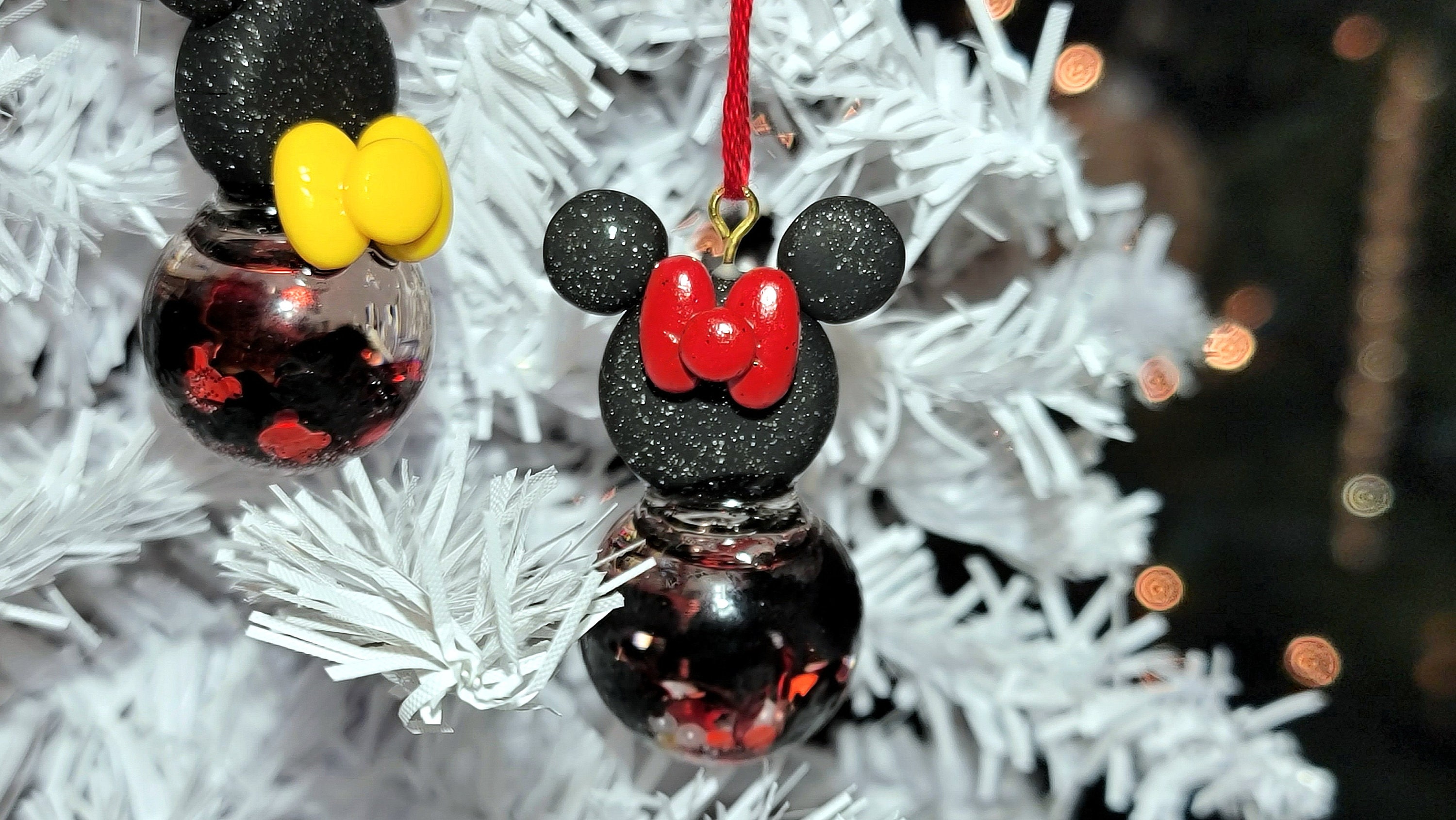 Mickey Mouse/minnie Mouse Holiday Ornament - Polymer Clay - Etsy