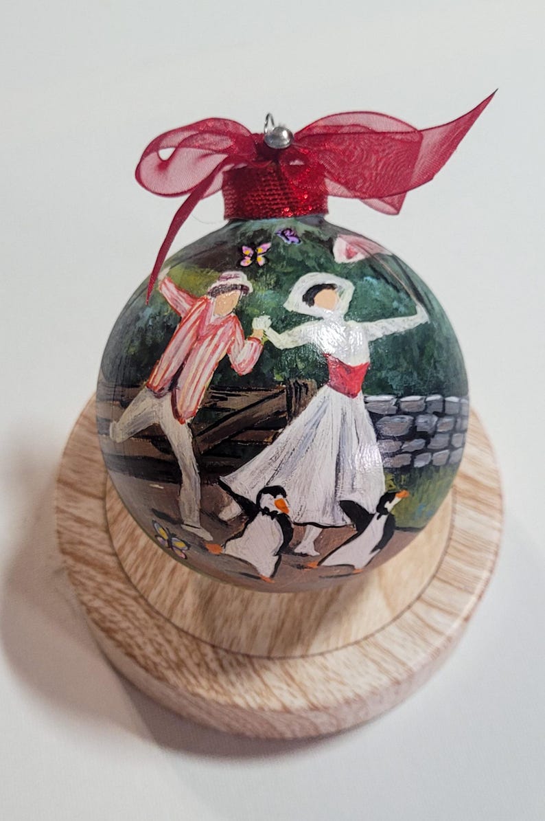MARY POPPINS Hand Painted Glass Ornament - Etsy